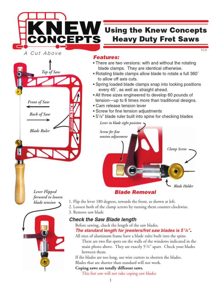 MK4 Saw Instructions-Web | PDF | Screw | Blade