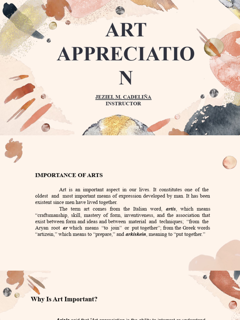 Art Appreciation Presentation | PDF | The Arts | Experience