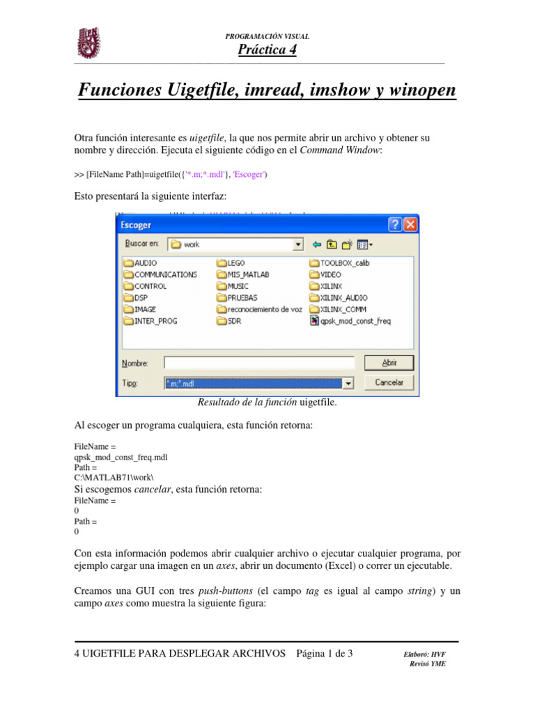 4 Uigetfile para Desplegar Archivos Matlab | PDF | Interfaces gráficas de usuario | Tecnologías ...
