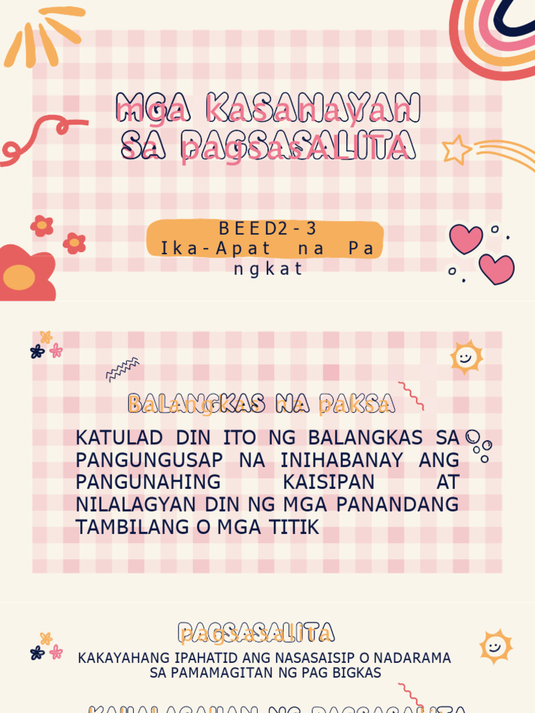 Mga Kasanayan Sa Pagsasalita | PDF