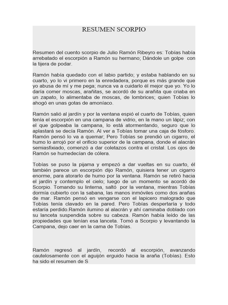 Resumen Scorpio | PDF