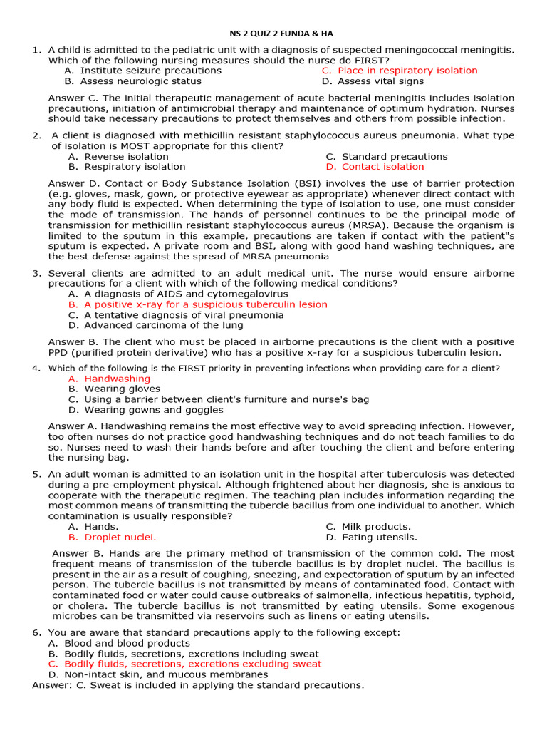 NS 1 Quiz 2 Funda Ha Answers With Rationale | Download Free PDF | Pulse ...