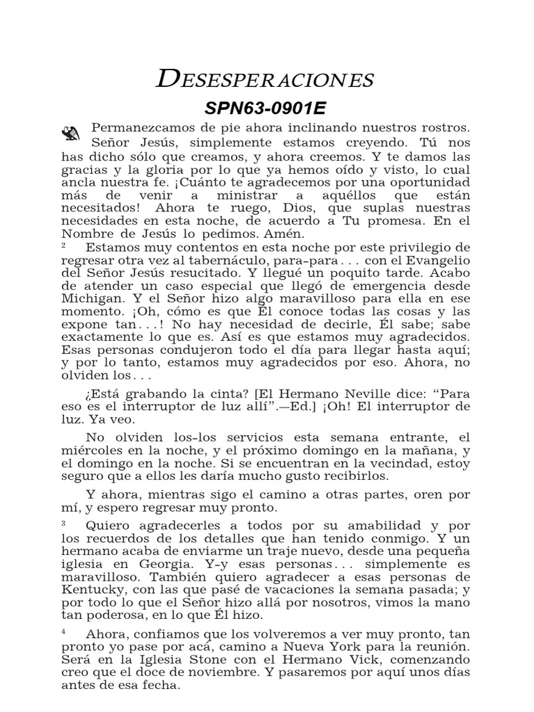 02 - 1963 09 01E - Desesperacion WMB | PDF | Jacob | Amor