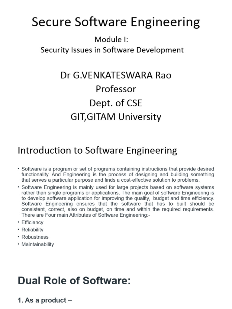 SSE Module I | PDF | Security | Computer Security