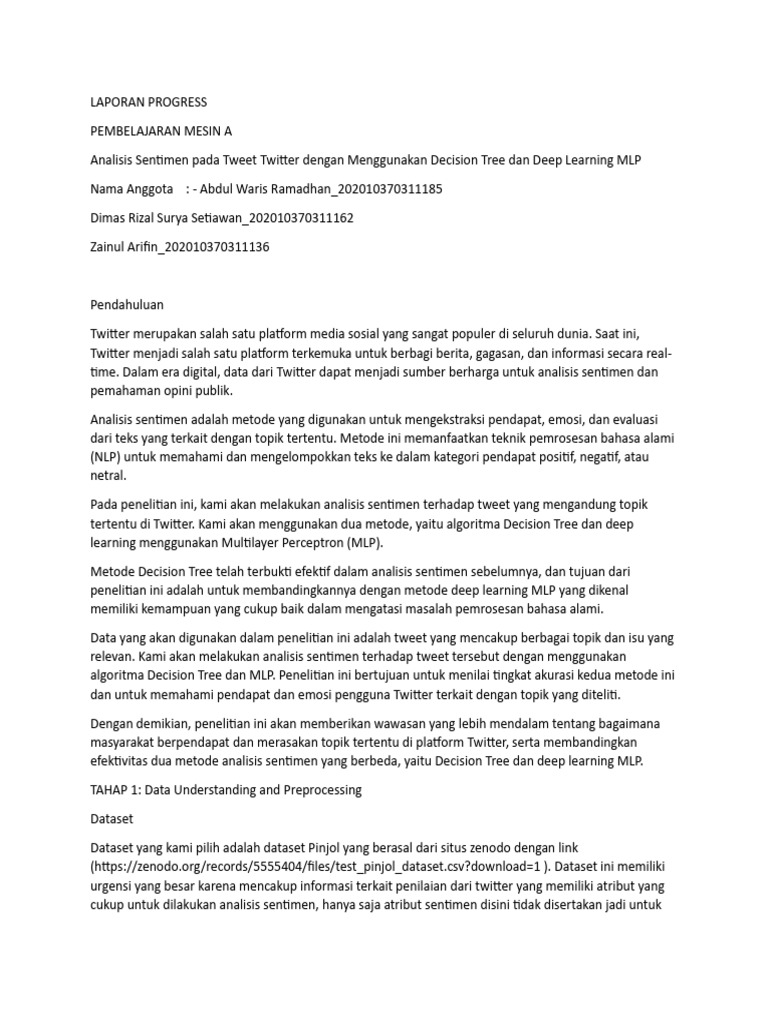 Laporan Progress ML - A | PDF