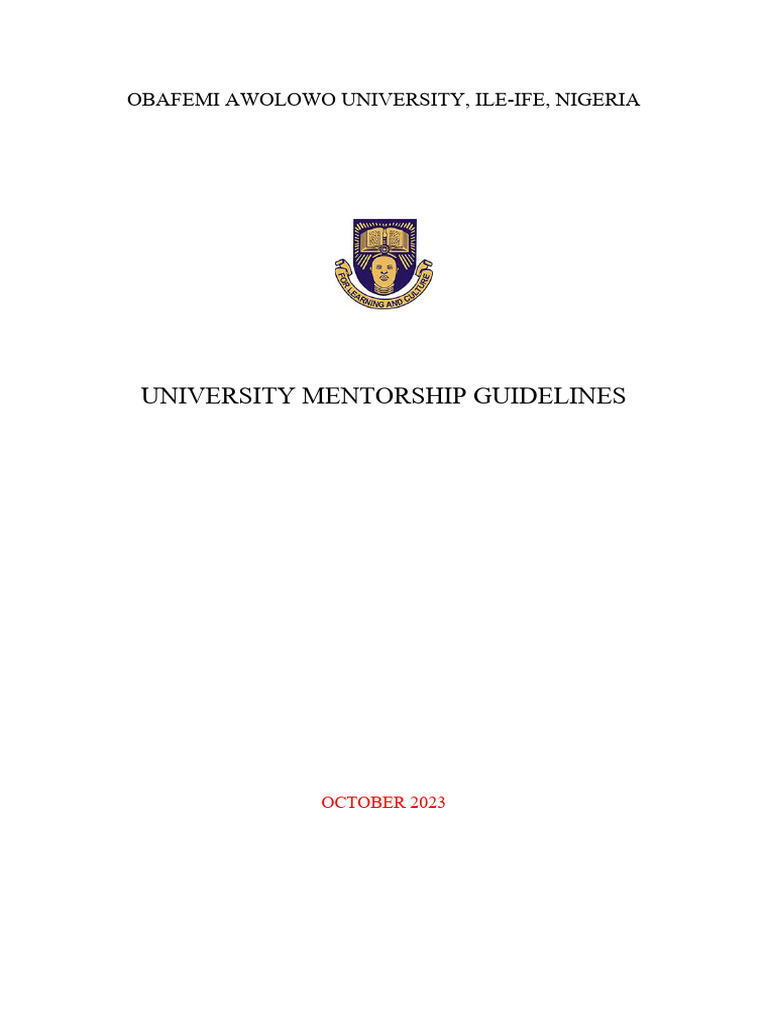 Mentorship Guidelines | PDF | Mentorship | Cognition