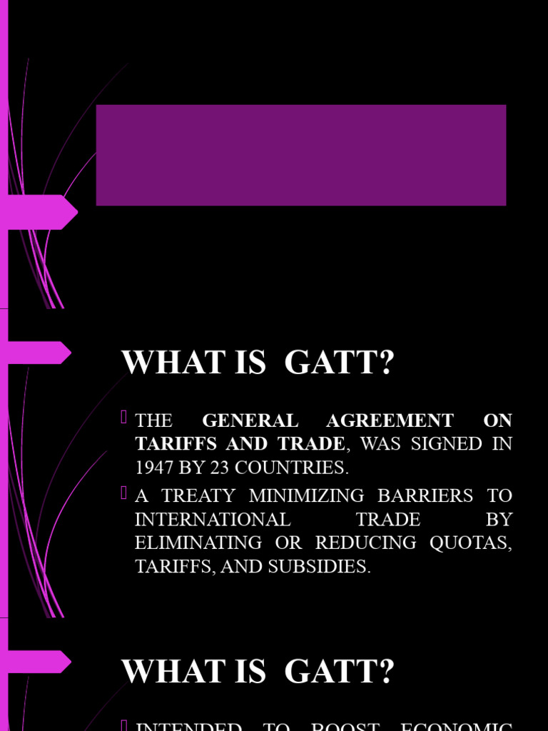 Gatt - Wto | PDF | General Agreement On Tariffs And Trade | World Trade ...