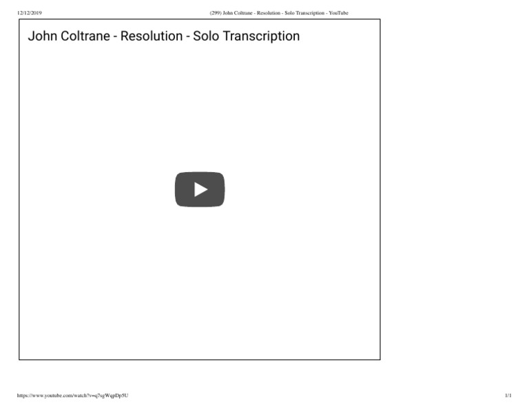 Coltrane's "Resolution" Solo Transcription | PDF