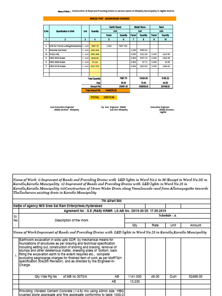 7th Bill Forms | PDF | Concrete | Payments