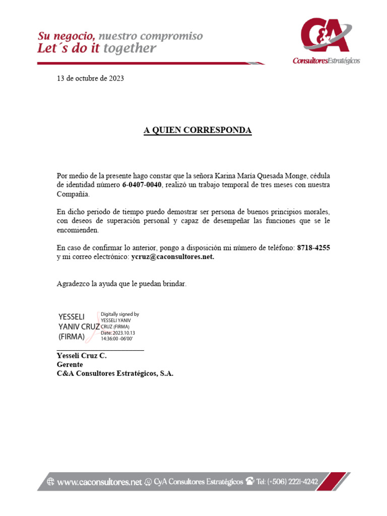 Recomendación CyA | PDF