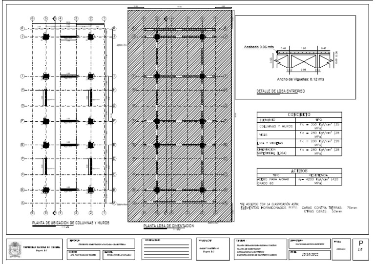 CIMENTACION SUPERFICIAL-planos - Losa de Cimentacion-Layout1 | PDF
