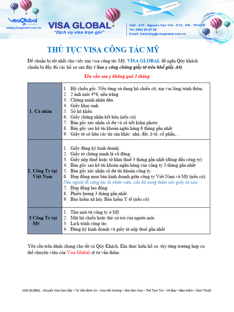 TH T C Xin Visa M Công Tác | PDF