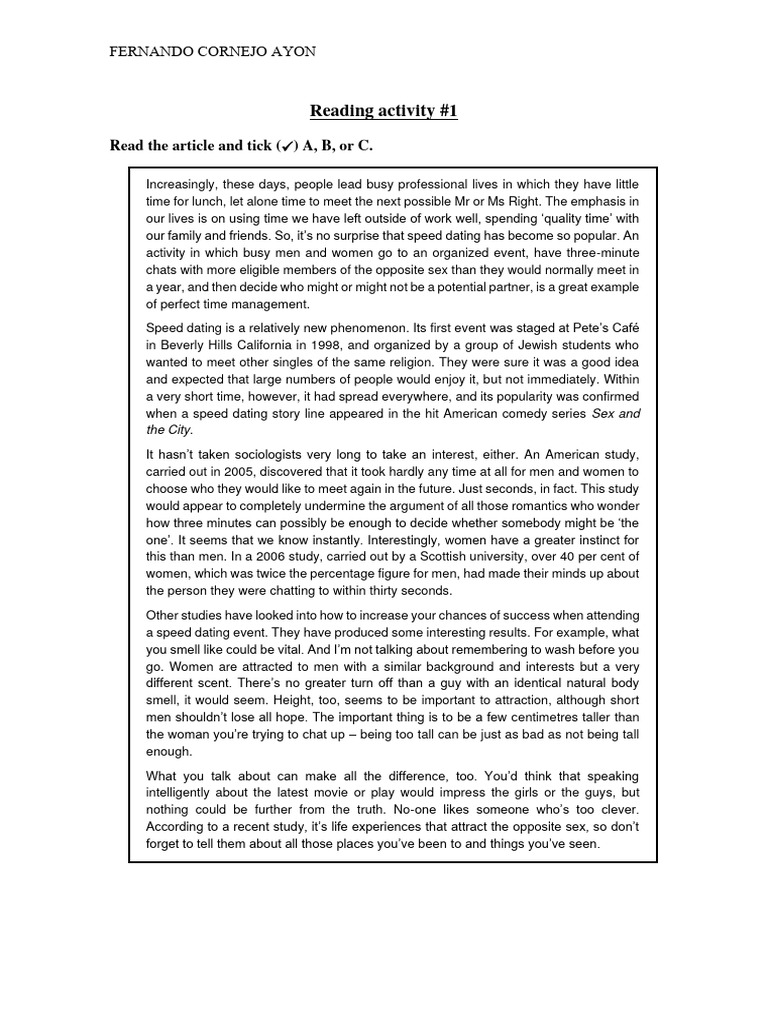 Reading Activity #1 | PDF | Clothing | Style