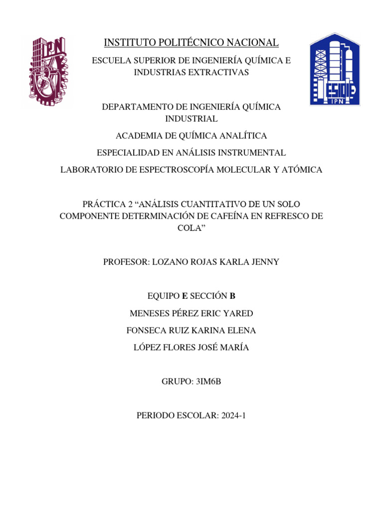 Práctica 2 EMA | PDF | café | Dióxido de carbono