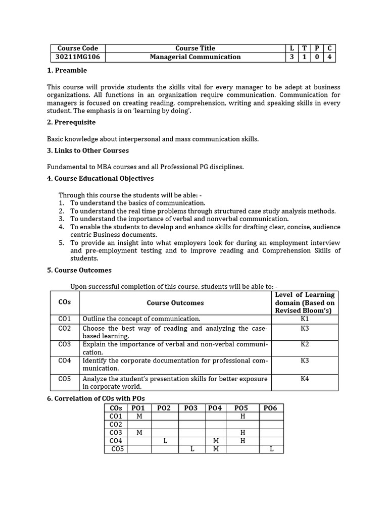 Managerial Communication | PDF | Communication | Nonverbal Communication