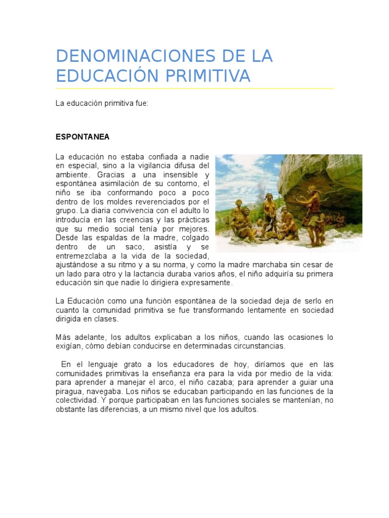 Educación Primitiva | PDF | Institución | Sociedad