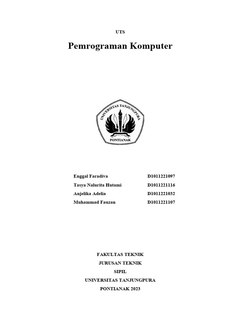 Uts Pemograman Komputer Team 3-1 | PDF