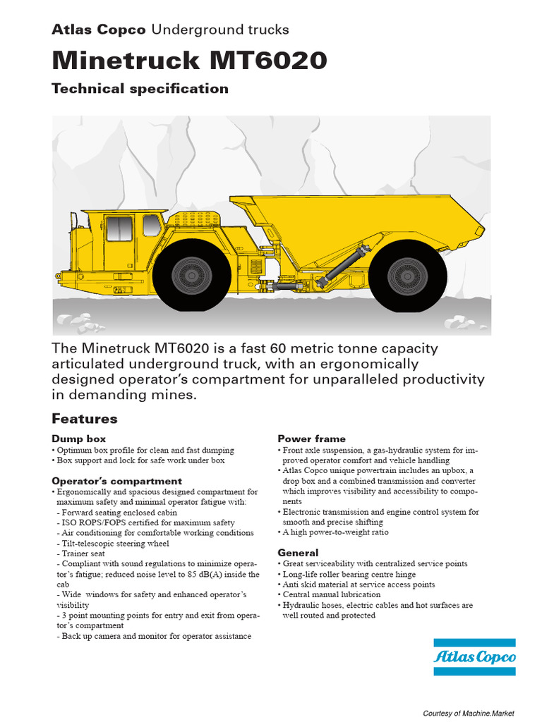 Atlas Copco Off Highway Dump Trucks Spec 11ece7 | PDF | Truck | Axle