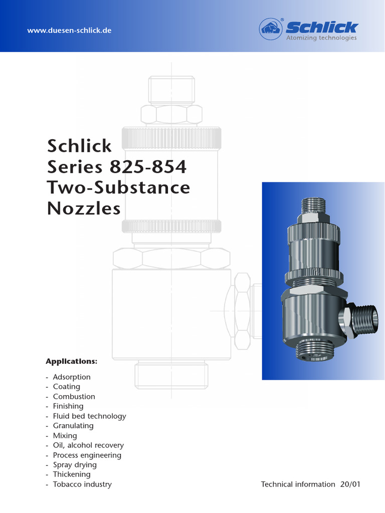 Schlick Two-Substance Nozzles Overview | PDF | Liquids | Nozzle