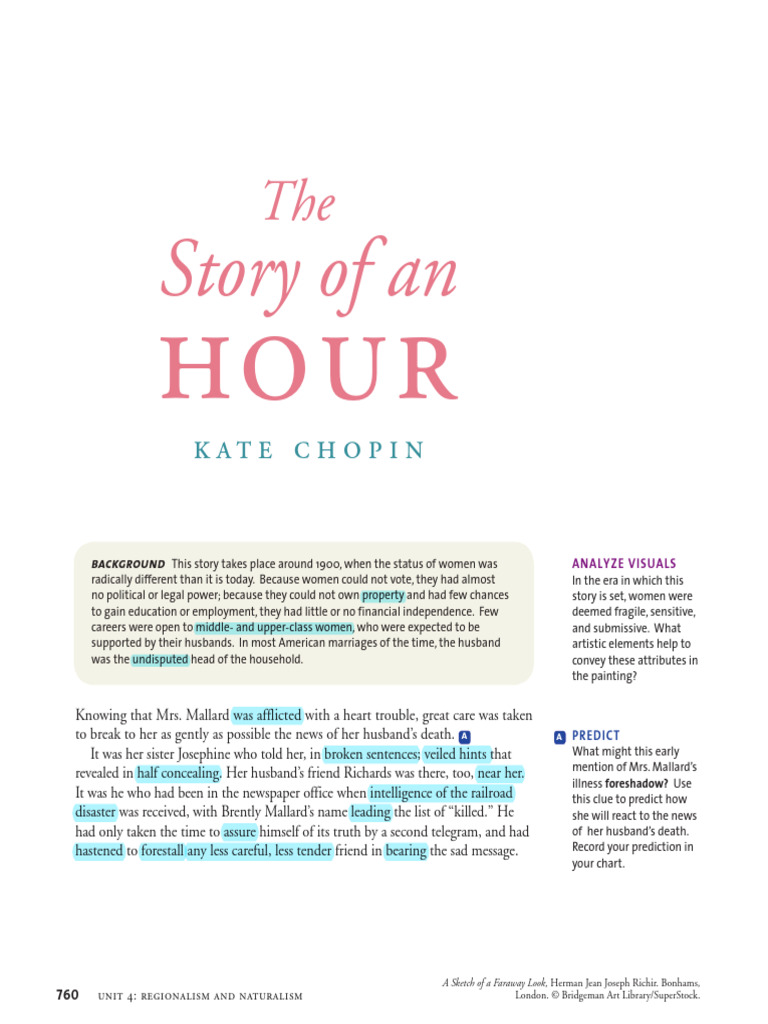 Story of An Hour - Kate Chopin | PDF | Mystery, Thriller & Crime ...