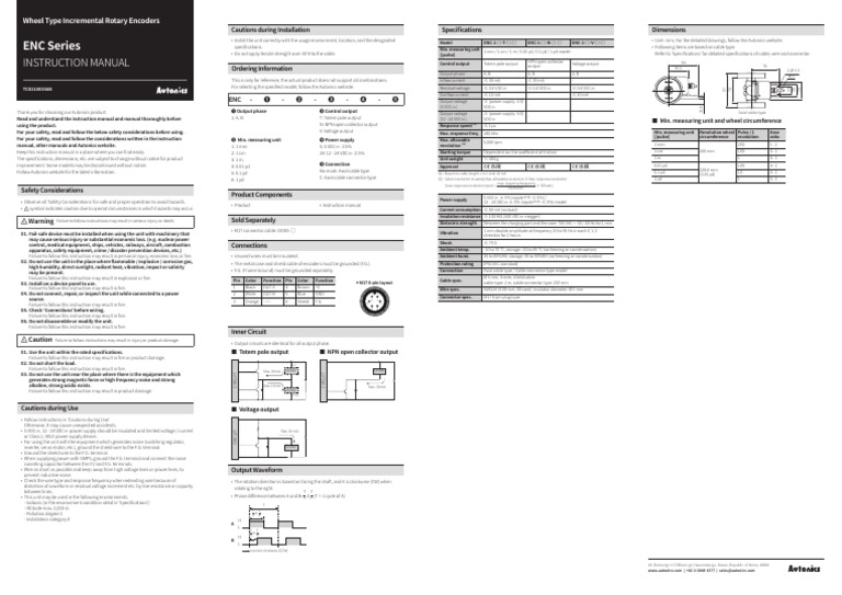 Rotary Encoder ENC Series Instruction Manual | PDF | Electrical ...
