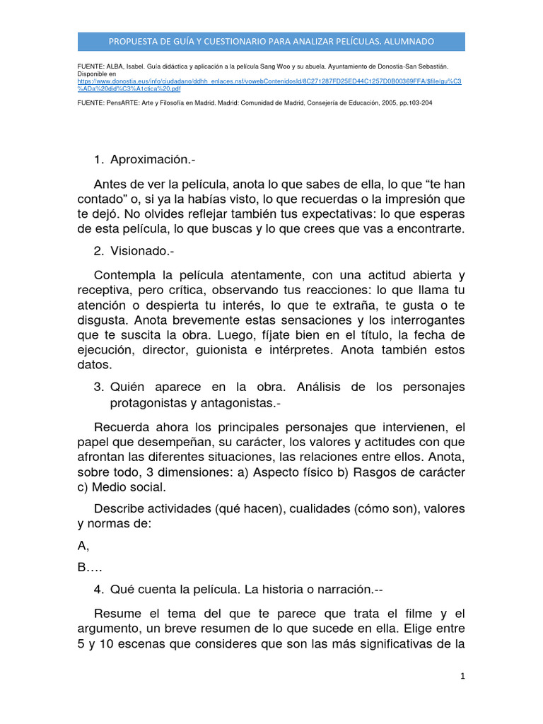 Guía para Analizar Películas en Clase | PDF | Arte