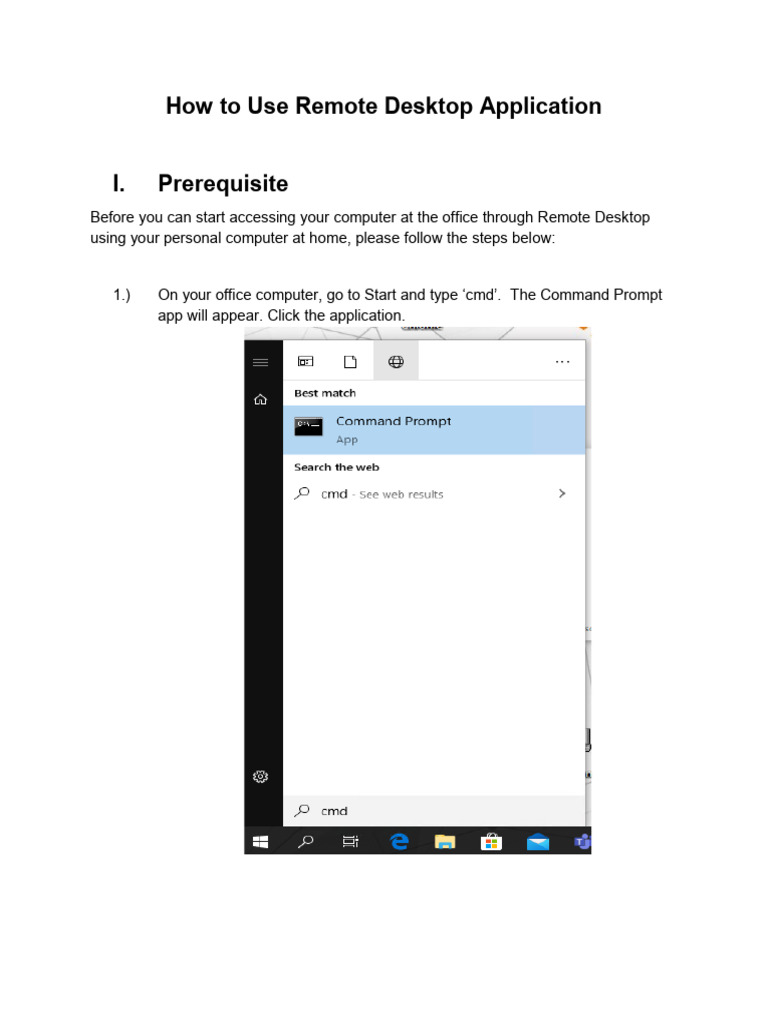 How To Use Remote Desktop Application | PDF
