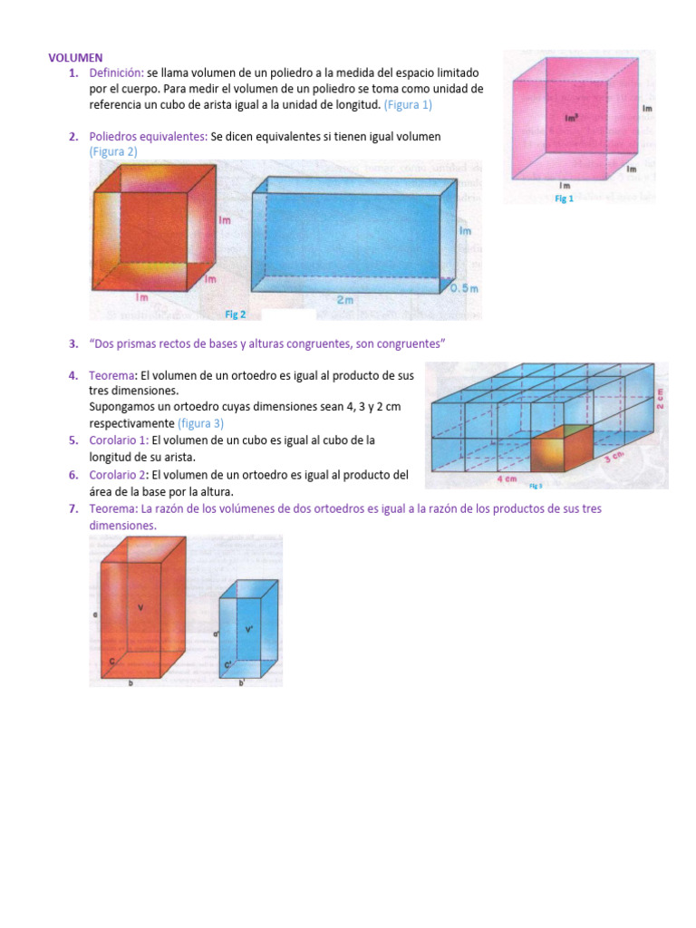 Volumen y Teoremas de Poliedros | PDF | Volumen | Geometría
