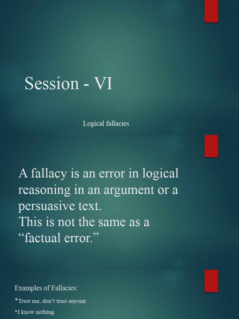 Lecture # 4 Logical Fallacies | PDF | Philosophy | Science & Mathematics