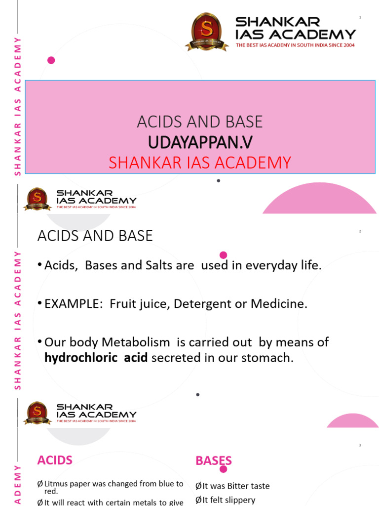 Acids and Base | PDF | Hydroxide | Acid