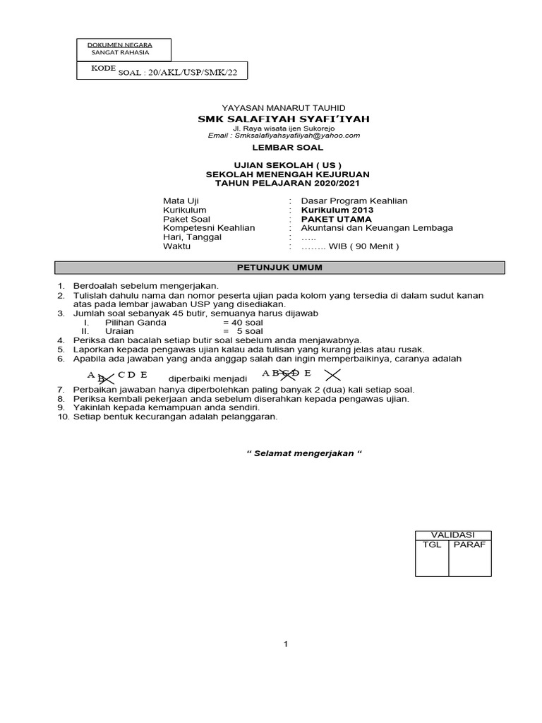 Naskah Soal DPK AKL (C2) | PDF