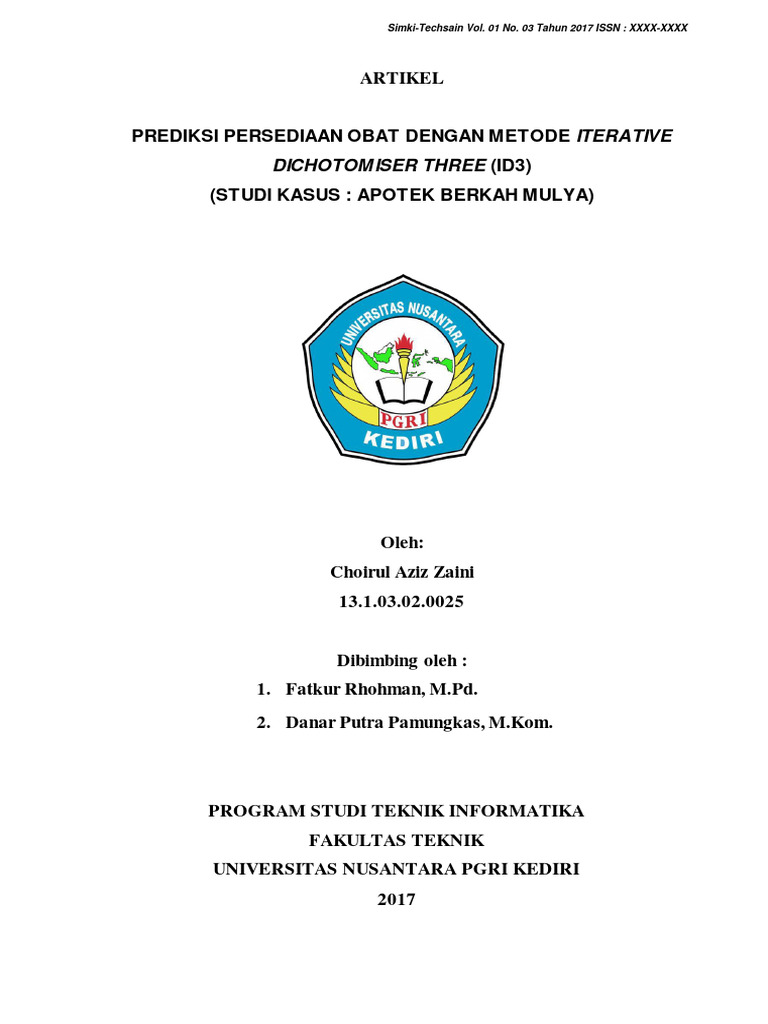 Contoh Skripsi Algoritma ID3 | PDF