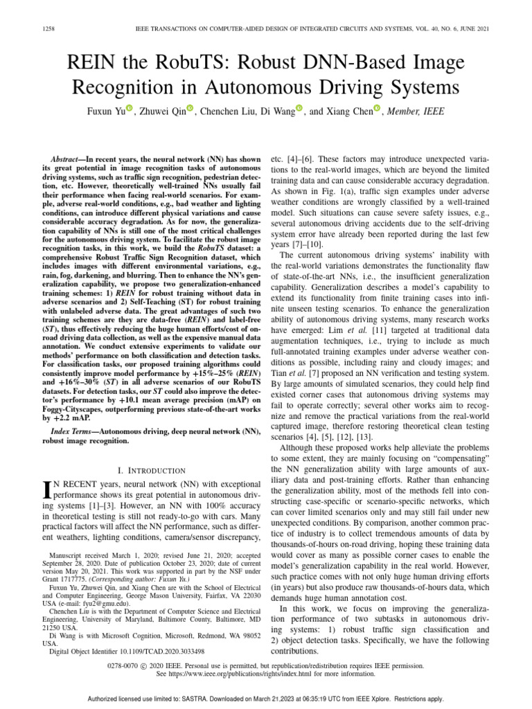 Autonomous Car | PDF | Robust Statistics | Computer Vision