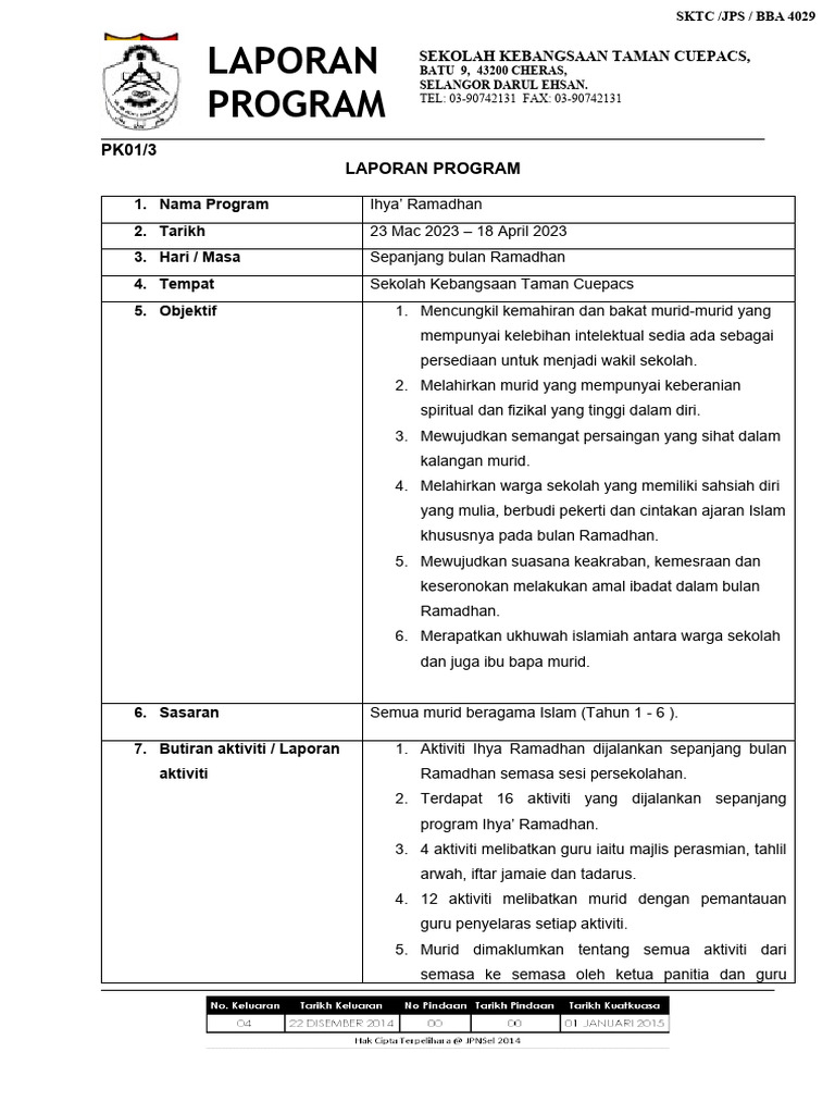 Laporan Ihya Ramadhan | PDF