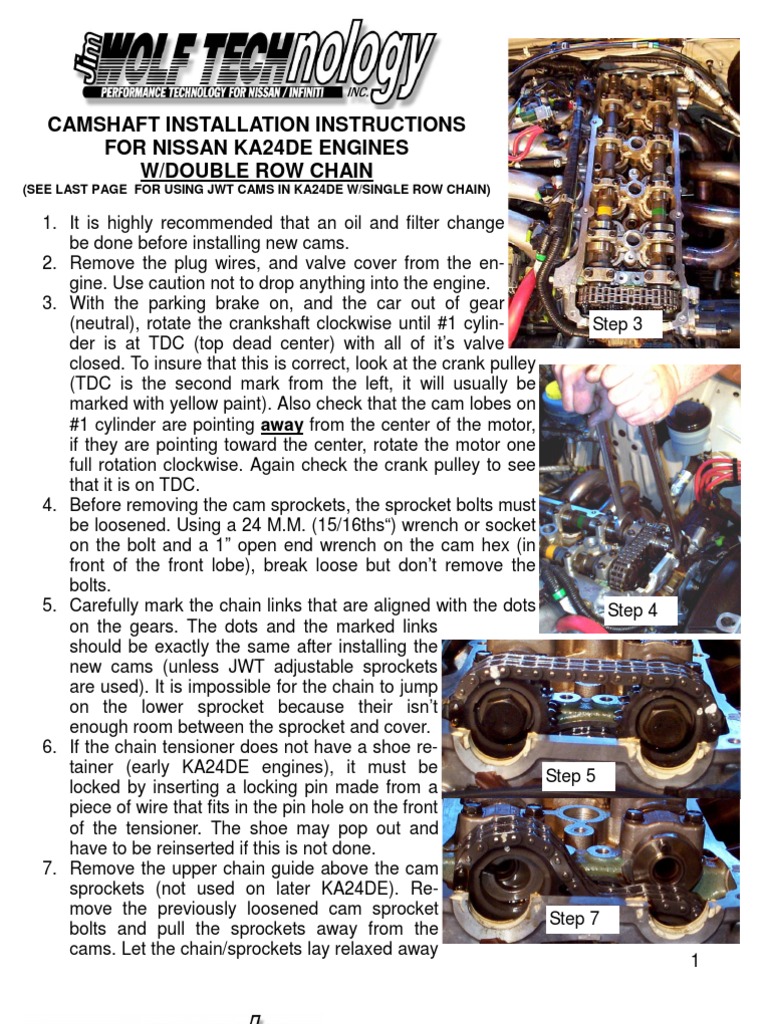 KA24DE Camshaft Installation Guide | PDF