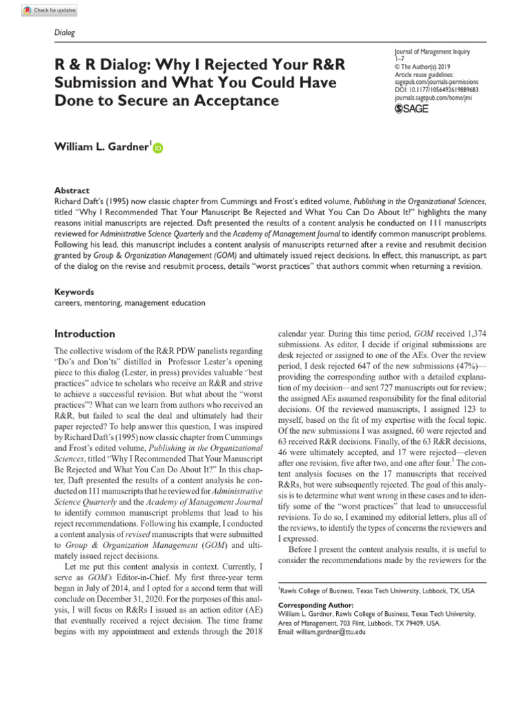 About Paper Rejection | PDF | Validity (Statistics) | Theory