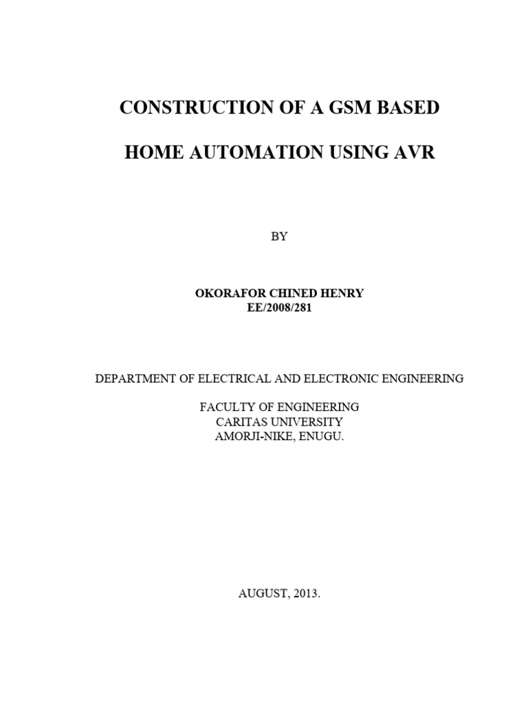 Construction of A GSM Based Home Automation Using Avr | PDF ...