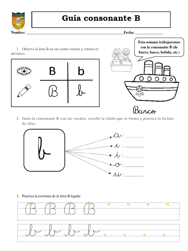 Guía Consonante B | PDF