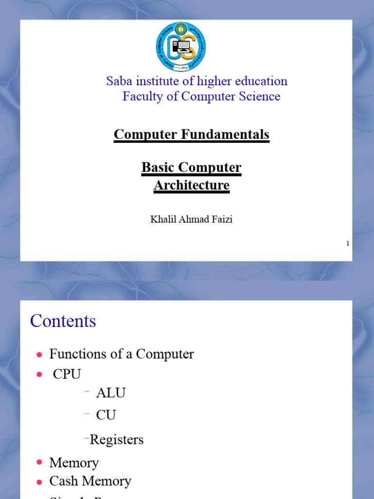 Lecture 04 | PDF | Input/Output | Central Processing Unit Lecture 04 | PDF | Input/Output | Central Processing Unit