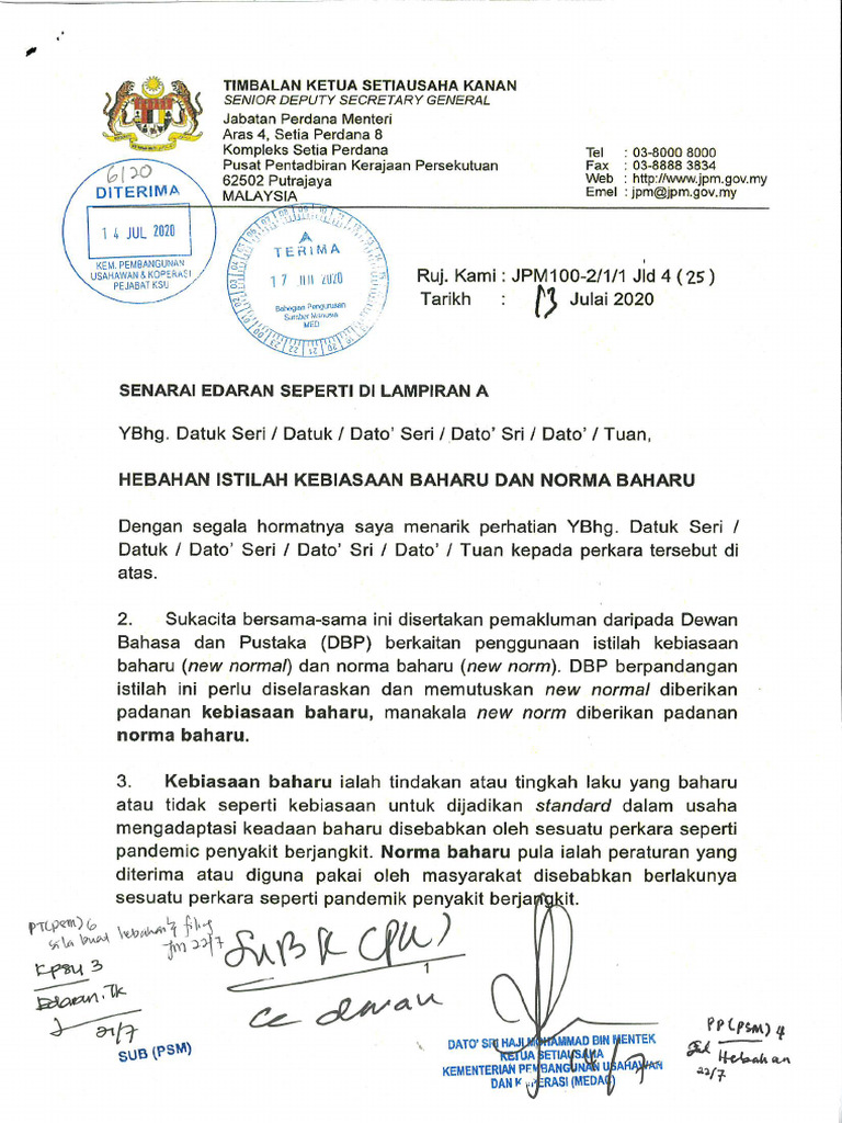 Hebahan Istilah Kebiasaan Baharu & Norma Baharu | PDF