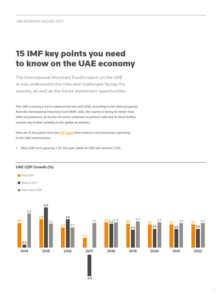 15 IMF Key Points You Need To Know On The UAE Economy | PDF | United ...