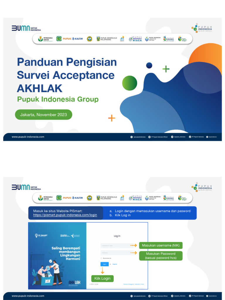 Panduan Pengisian Survei Acceptance AKHLAK PI Group 2023 | PDF