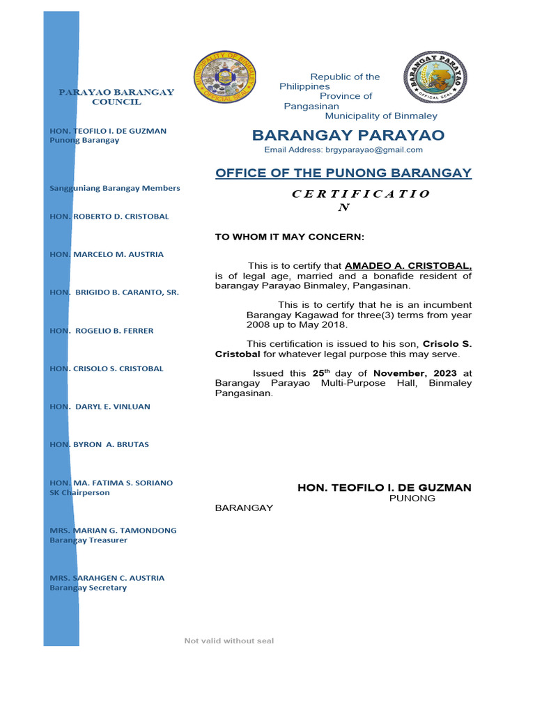 Incumbency Cert | PDF