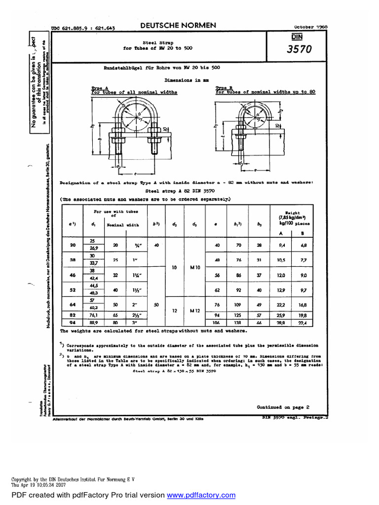 DIN 3570 Strap (U-Bolt) | PDF