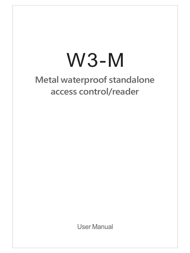 W3-M User Manual-A4 | PDF | Personal Identification Number | Electronic ...