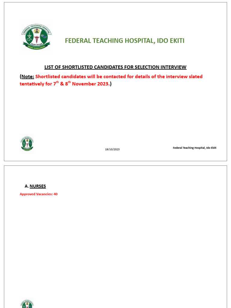 List of Shortlisted Candidates For Selection Interview 2023 | PDF ...