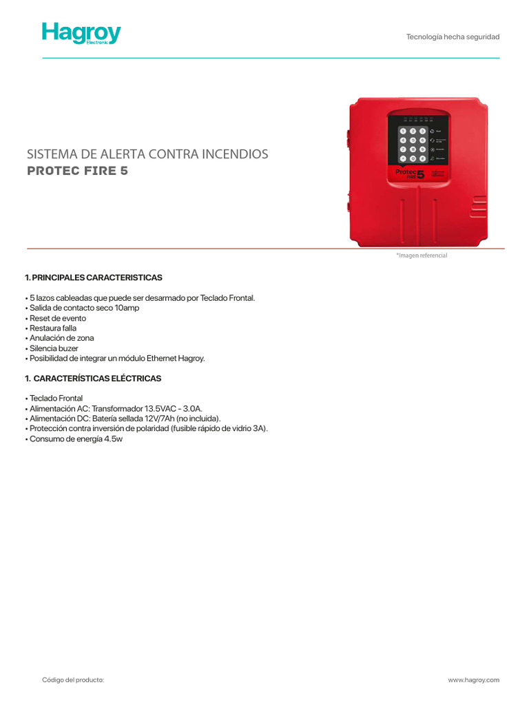 Sistema Alerta Incendios Protec 5 | PDF