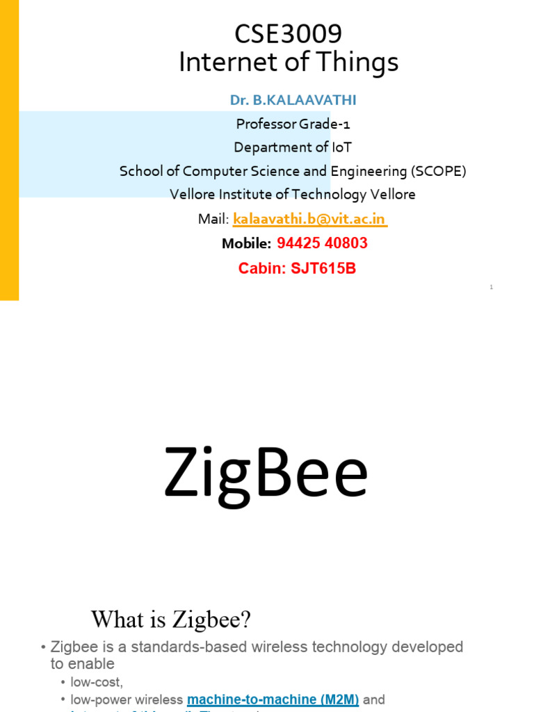 02 02 2023 - Cse3009 Iot BK Zigbee | PDF | Computer Network | Network Topology