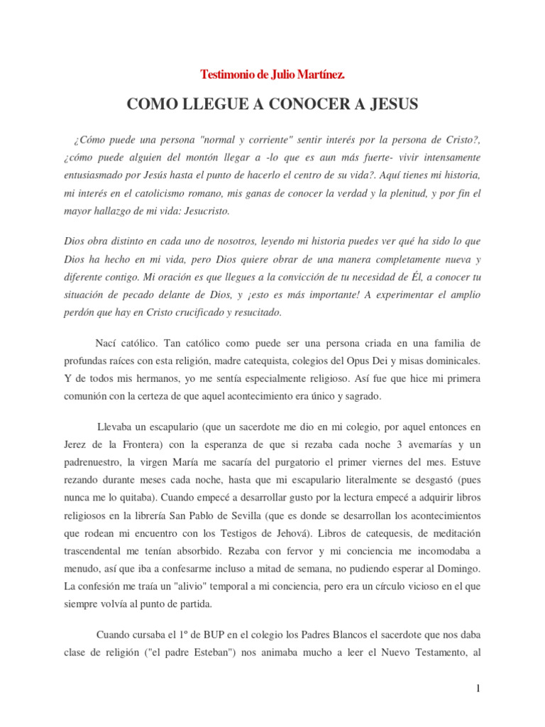 Como Llegue A Conocer A Jesus | PDF | Jesús | Salvación