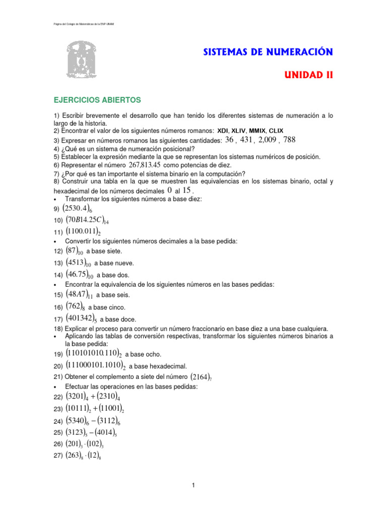 Sistema de Numeracion 1 | PDF | Teoría de la computación | Ingeniería ...